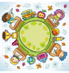 Day routine activity for cartoon school kid boy Vector Image