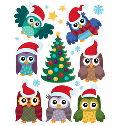 Party owls theme image 4 Royalty Free Vector Image