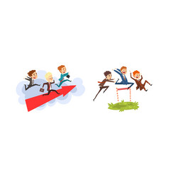 Business people competition set office employees Vector Image