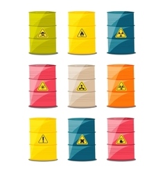 Containers with explosive and reactive substances Vector Image