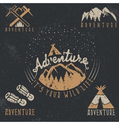 Hand drawn labels for adventure themes Royalty Free Vector