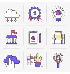 Creative Flat line ikon set Royalty Free Vector Image