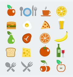 Square shaped food icon set Royalty Free Vector Image