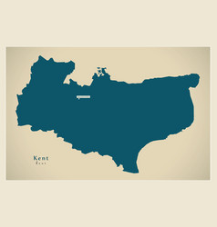 Modern map - kent county with labes uk Royalty Free Vector