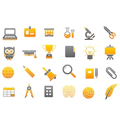 Education flat colorful icons Royalty Free Vector Image
