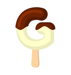 Ice cream abc popsicle alphabet cold sweets font Vector Image