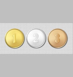 3d realistic gold silver and bronze award Vector Image