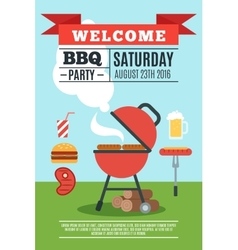 Vintage bbq grill party poster delicious grilled Vector Image