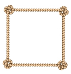 Square rope frame with knots and loops Royalty Free Vector