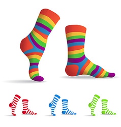 Socks set with different color patterns Royalty Free Vector