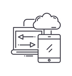 Computing platform icon linear isolated Royalty Free Vector