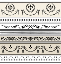 Antique scroll borders Royalty Free Vector Image