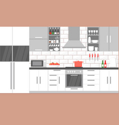 Modern kitchen interior Royalty Free Vector Image