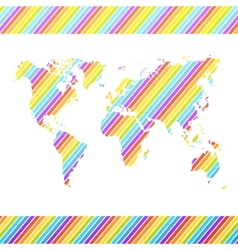 Color glossy globes and map Royalty Free Vector Image