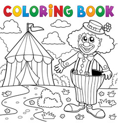 Coloring book with happy clown 9 Royalty Free Vector Image
