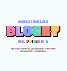 Cute bubble pink font collection Royalty Free Vector Image