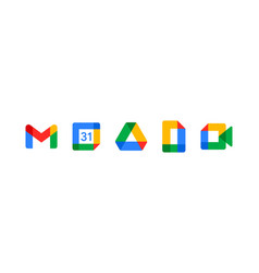New google product logo set with flat multicolor Vector Image