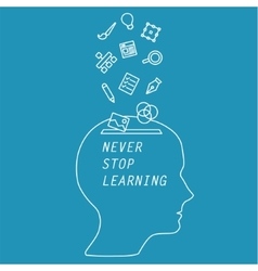 Words - never stop learning Royalty Free Vector Image