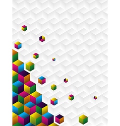Isometric 3d retro cube pattern background Vector Image