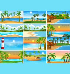 Empty nature beach ocean coastal landscape Vector Image