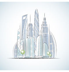 Eco green buildings icons Royalty Free Vector Image