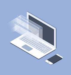 Isometric windows set Royalty Free Vector Image