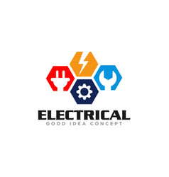 Electrical logo design Royalty Free Vector Image