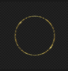 Glowing magic fire ring trace gold circle Vector Image