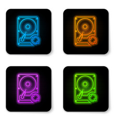 Glowing neon share icon isolated on white Vector Image