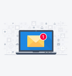 Laptop and email notification Royalty Free Vector Image