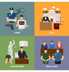 Judge lawyer and procurator icons Royalty Free Vector Image