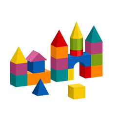 Pastel colored block building tower Royalty Free Vector