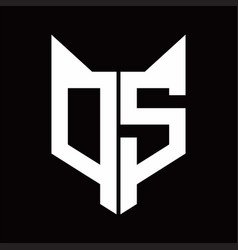 Ds logo monogram with hexagon line rounded design Vector Image