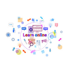 Pink learn the color education set of primary Vector Image