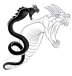 Chinese dragon crawling Royalty Free Vector Image