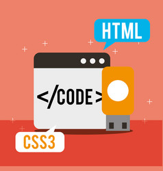 Sphere circle binary code icon Royalty Free Vector Image