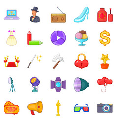 Free time icons set cartoon style Royalty Free Vector Image