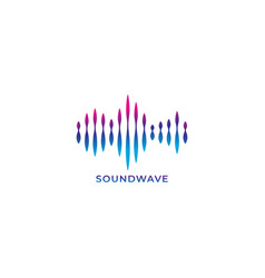 Audio wave spectrum capsule visual logo rounded Vector Image