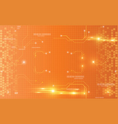 Orange digital technology communication network Vector Image