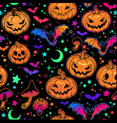 Seamless pattern of bright multicolored halloween Vector Image