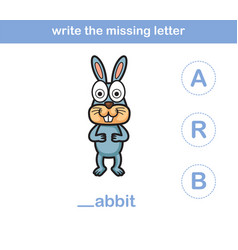 Isolated alphabet letter r rabbit Royalty Free Vector Image