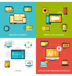 Programming icons black Royalty Free Vector Image