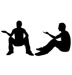 Silhouettes men begging Royalty Free Vector Image