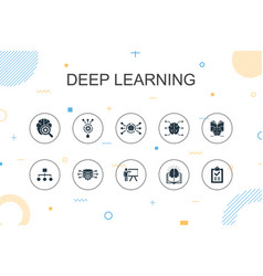 Deep learning infographic 10 steps ui design Vector Image