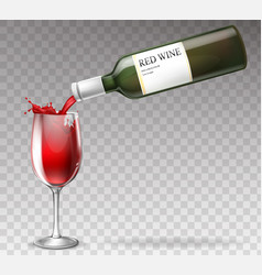 Splashing bottle wine Royalty Free Vector Image