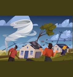 Cartoon wind blowing a man away Royalty Free Vector Image