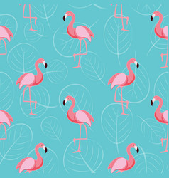 Cute retro seamless flamingo pattern background Vector Image