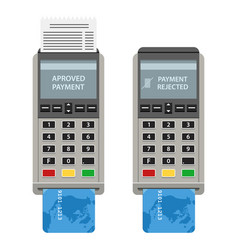 New smart pos terminal payment machine with bank Vector Image