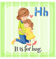 Flashcard letter h is for hamper Royalty Free Vector Image