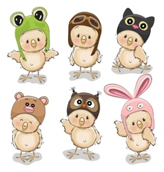 Six cute chicks Royalty Free Vector Image - VectorStock
